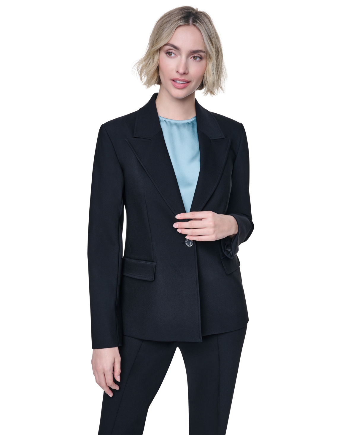 Click here for Dkny Womens Long-Sleeve Tech Sport One-Button Blaz... prices