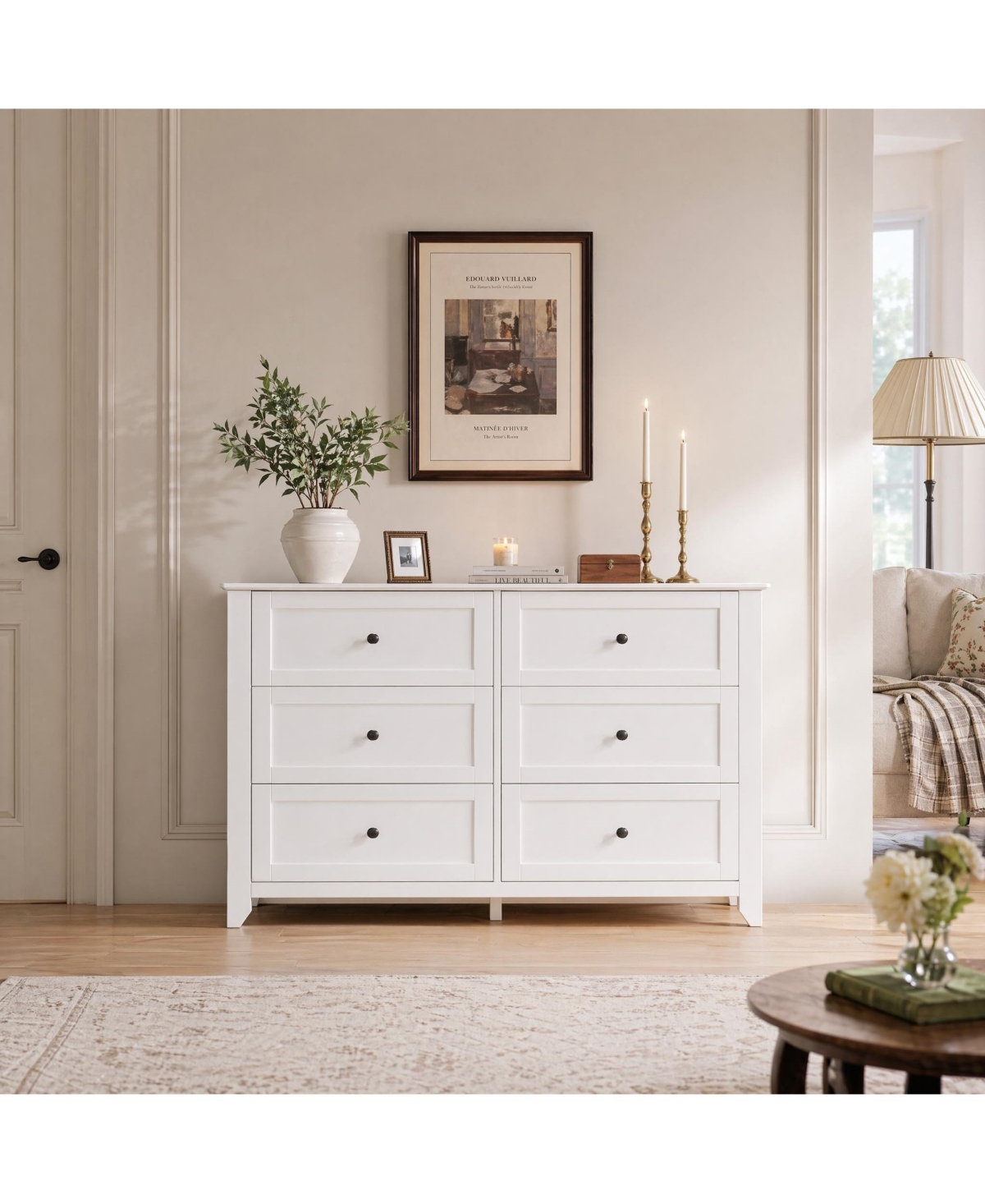 Click here for homfan 6-Drawer Farmhouse Dresser  53.9 Wide Wood... prices