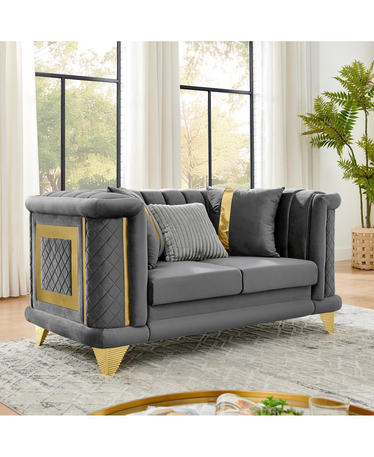 Click here for Streamdale Furniture Velvet Loveseat Sofa with Gol... prices