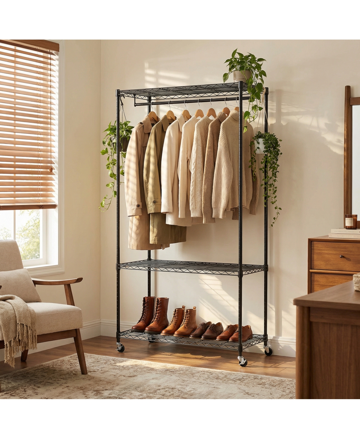 Click here for Streamdale Furniture Heavy Duty Rolling Garment Ra... prices