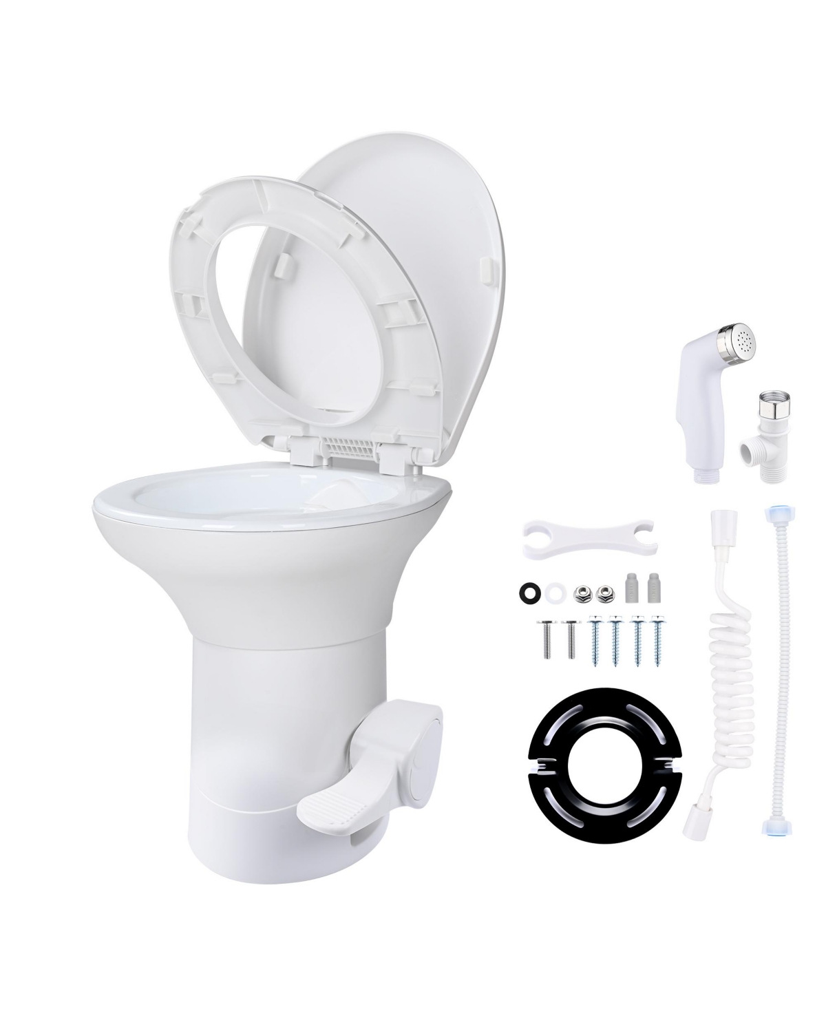 Click here for Yescom Rv Camper Toilet Gravity Flush Enamel Elong... prices
