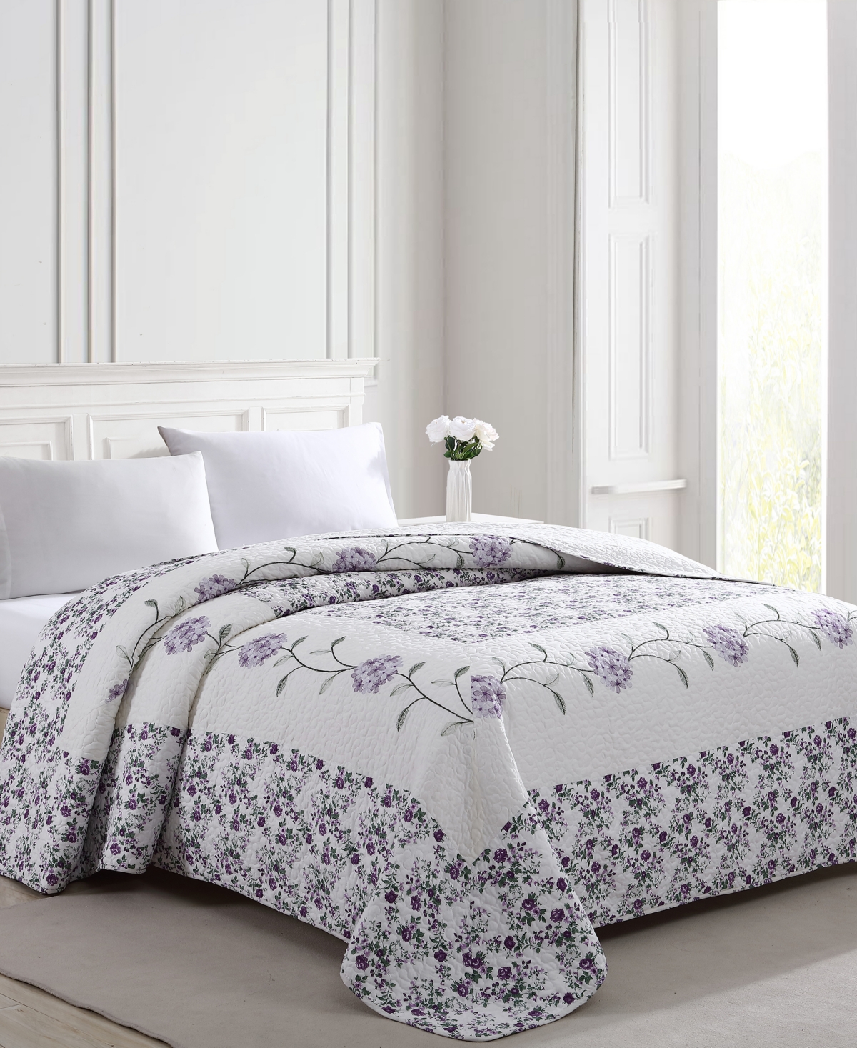 Click here for Beatrice Home Fashions Carnation Embroidered Bedsp... prices