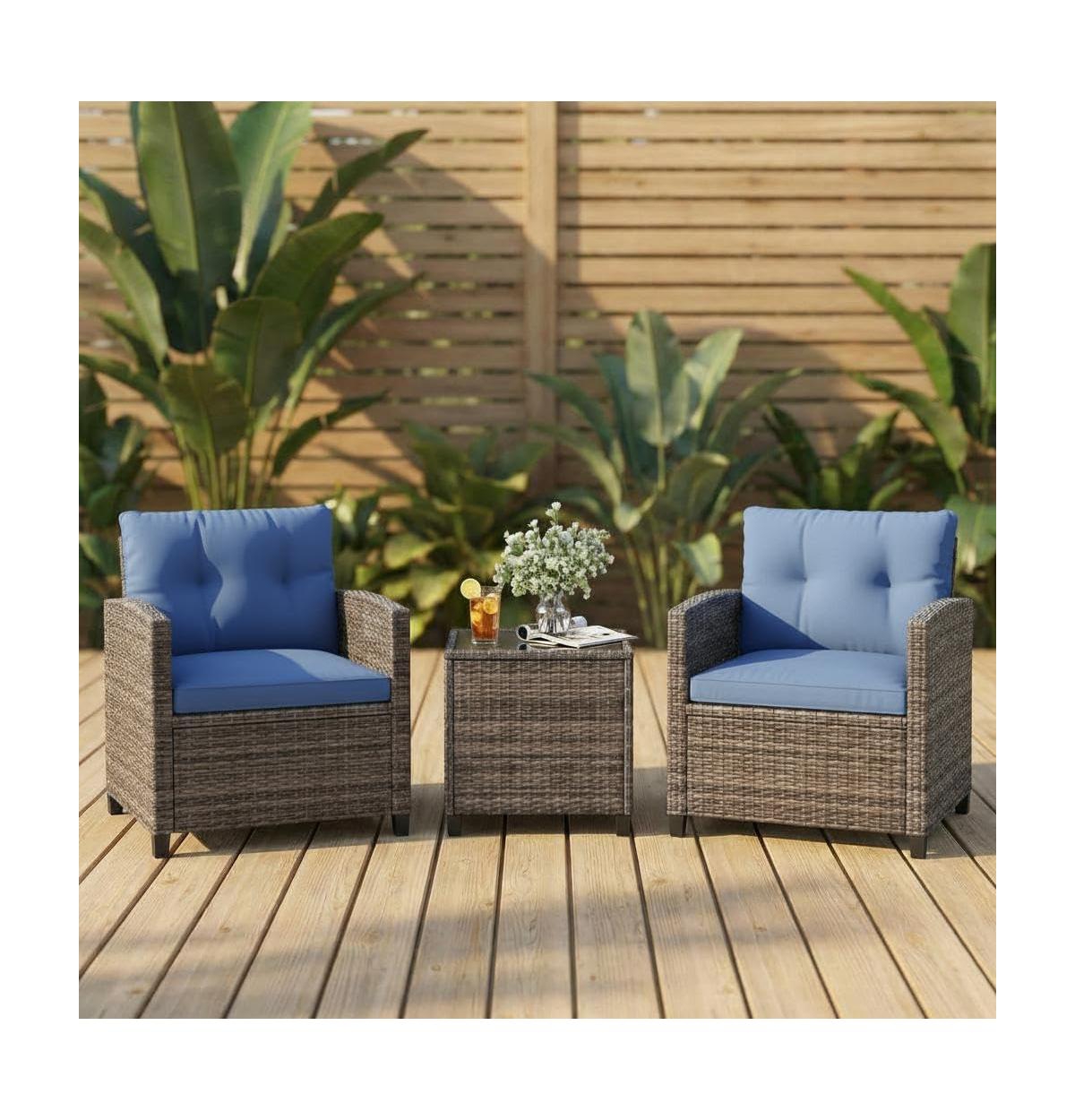 Click here for GarveeLife 3-Piece Pe Rattan Patio Conversation Se... prices