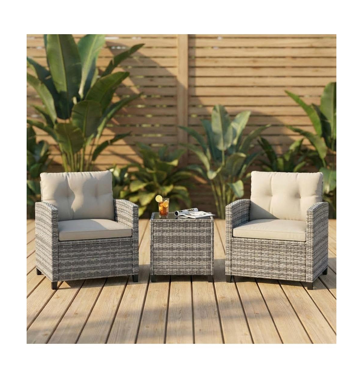 Click here for GarveeLife 3-Piece Pe Rattan Patio Conversation Se... prices