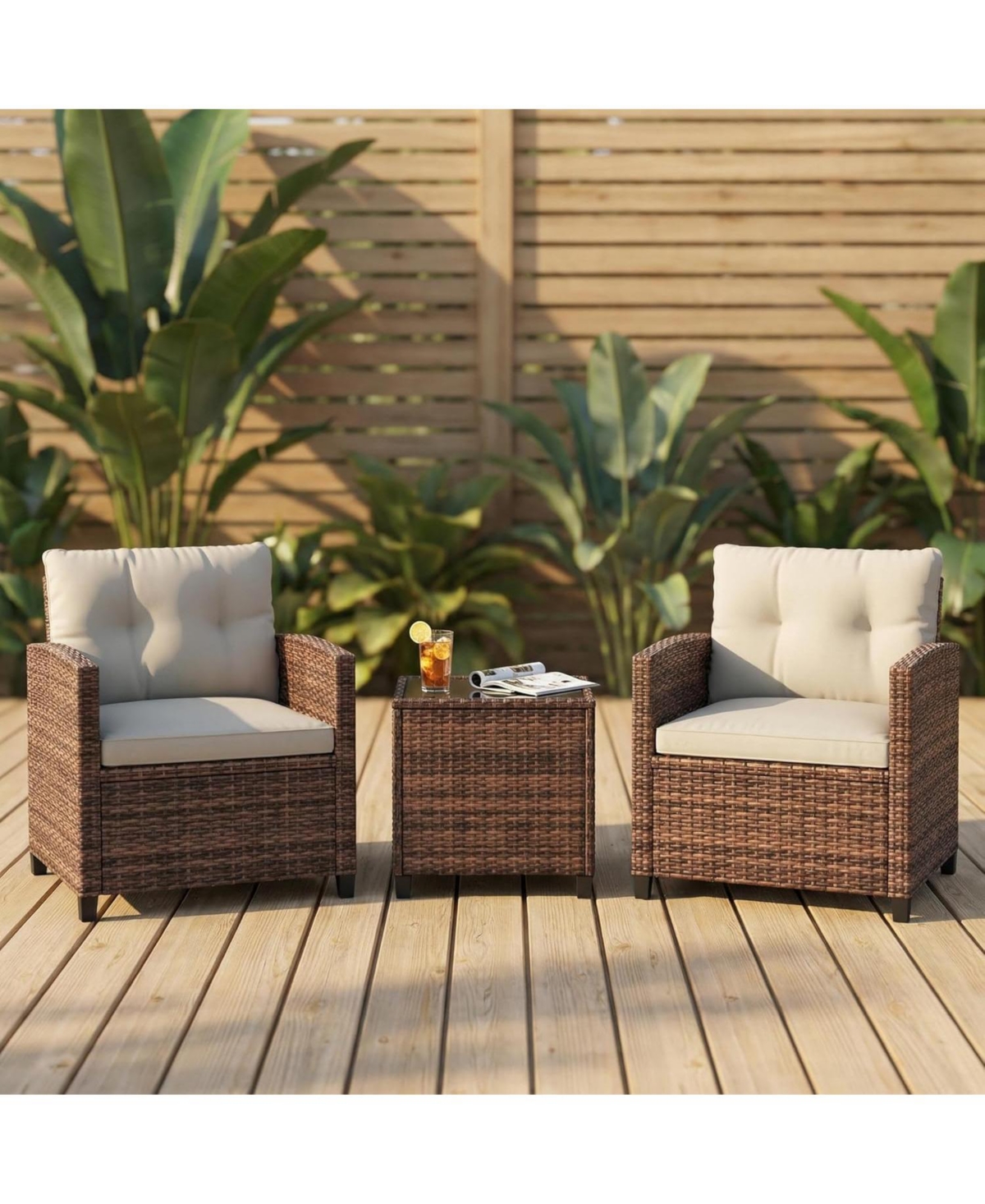 Click here for GarveeLife 3-Piece Pe Rattan Patio Conversation Se... prices