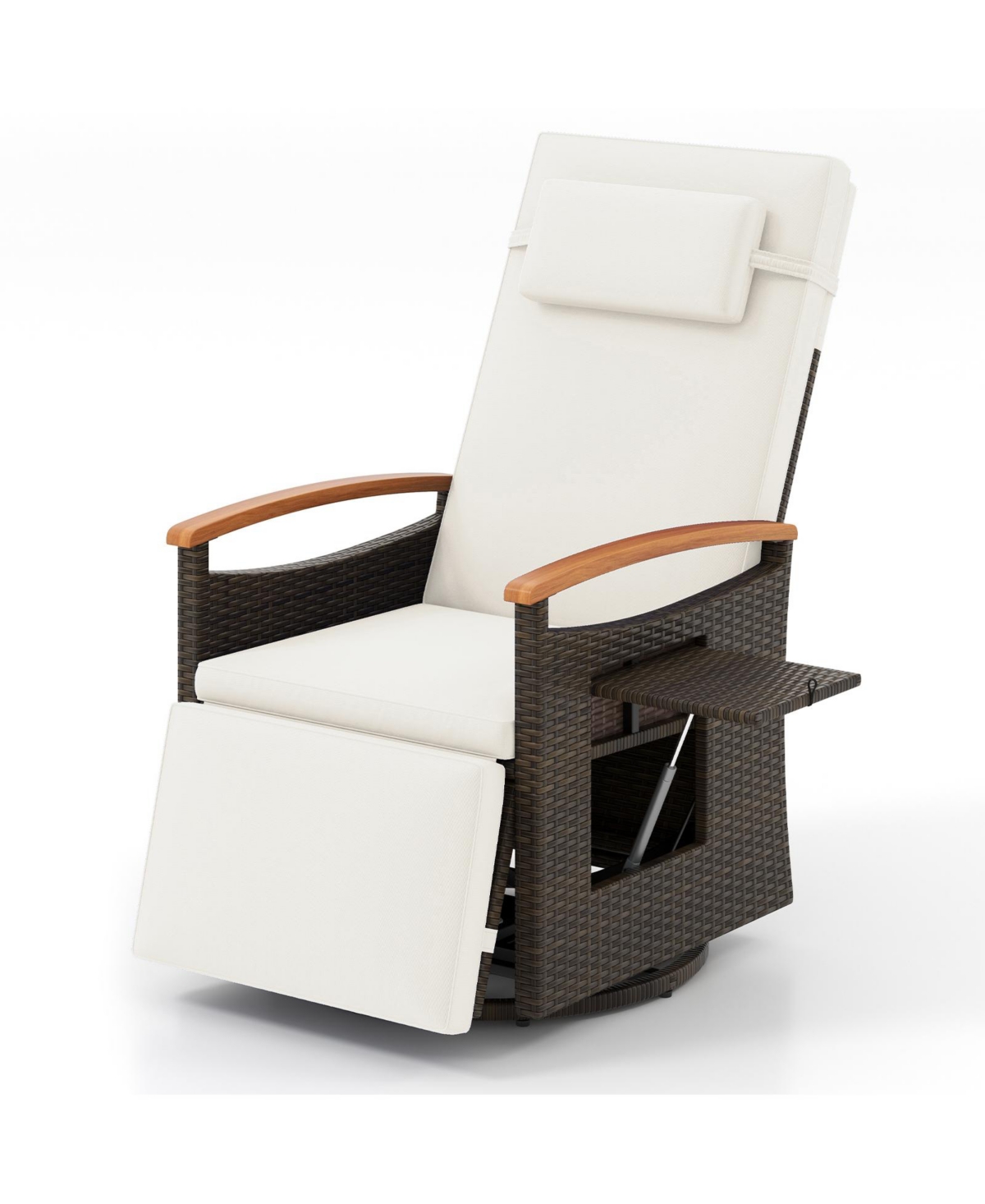 Click here for Slickblue Outdoor Rattan Swivel Recliner Chair wit... prices