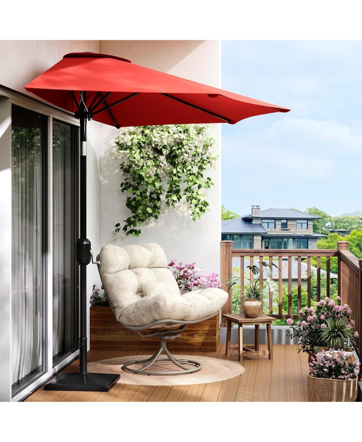Click here for gaomon 9FT Half Patio Umbrella with Smooth Crank L... prices