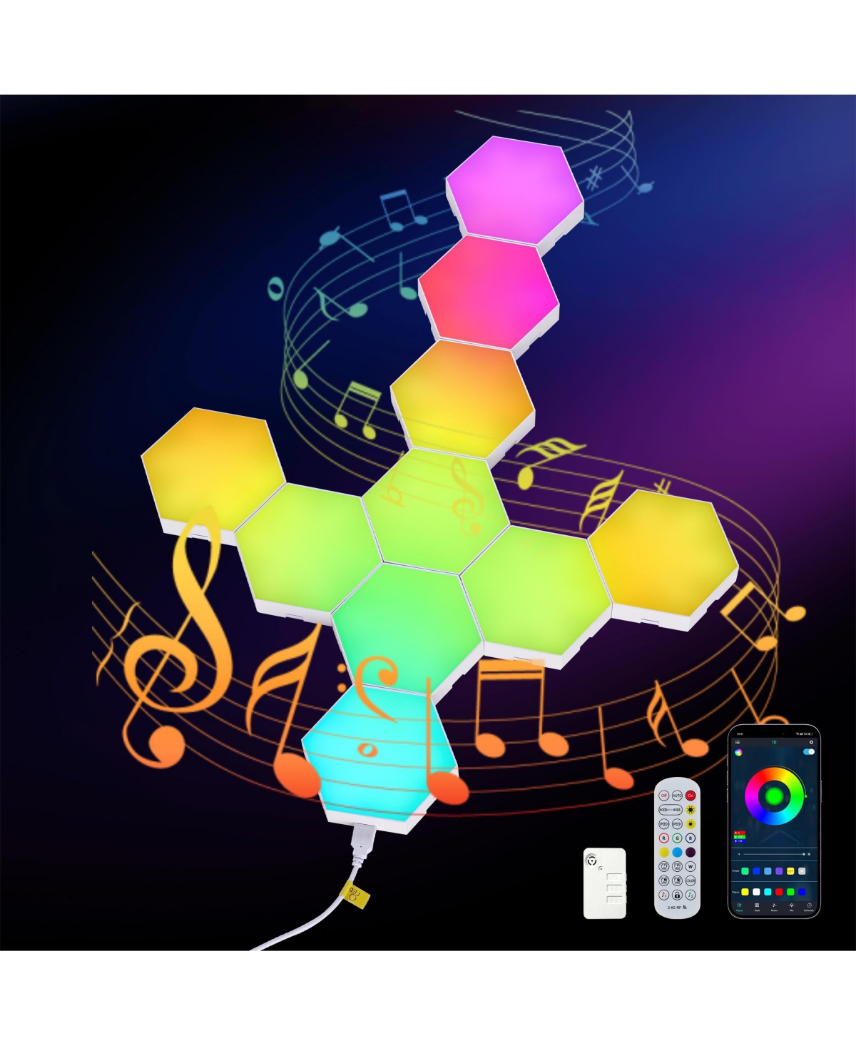 Click here for Busdays Hexagon Lights 10 Pack Led Wall Panels Rgb... prices
