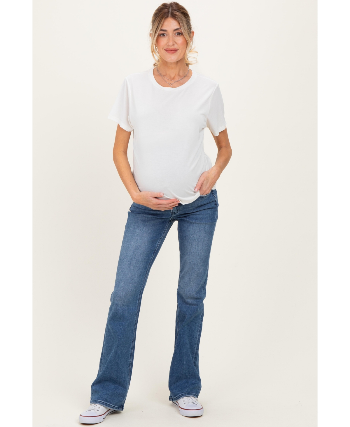 Click here for Pinkblush Maternity Vintage Wash Bootcut Jeans - B... prices