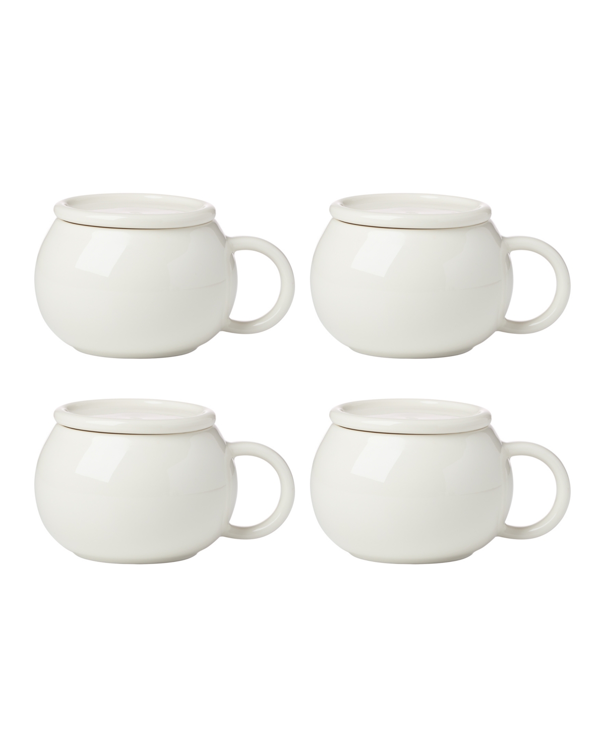 Click here for Oneida Quirk Mugs with Coasters  Set of 4 - White prices
