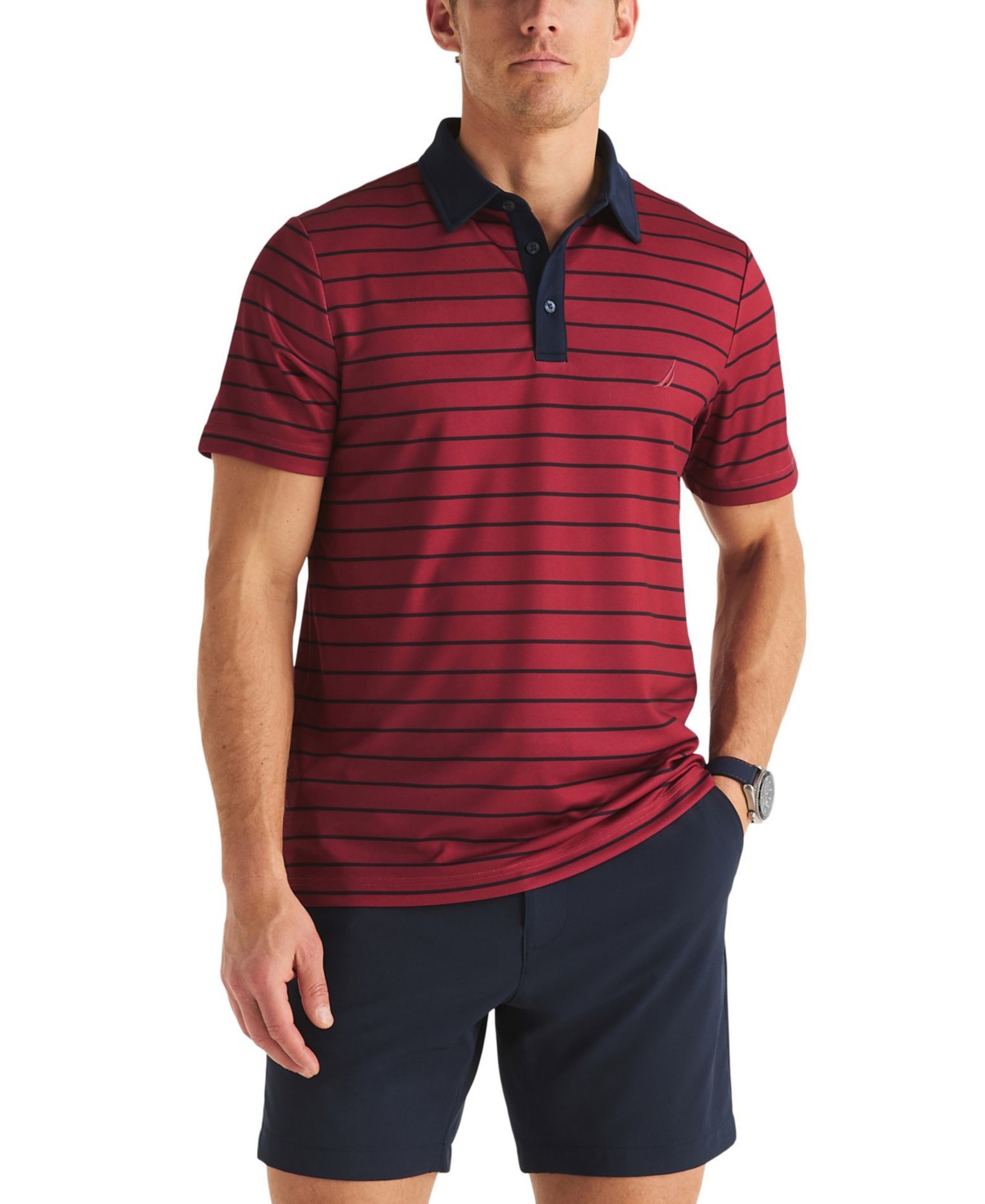 Click here for Nautica Mens Striped Moisture-Wicking Classic-Fit... prices
