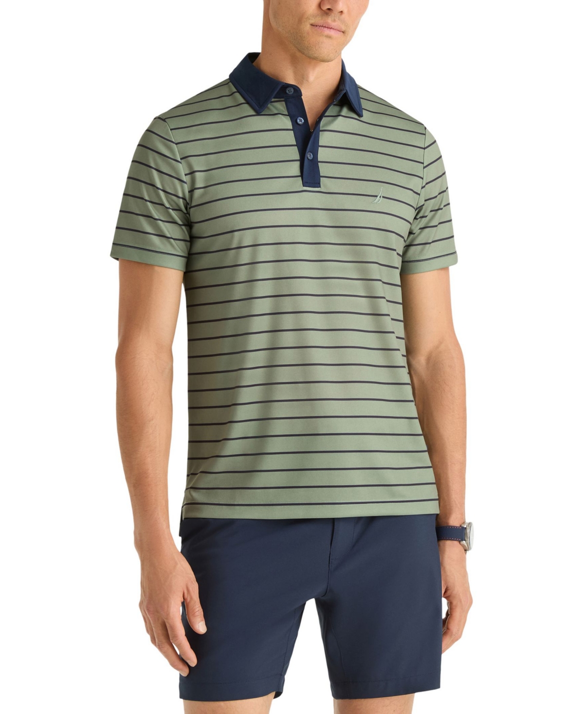 Click here for Nautica Mens Striped Moisture-Wicking Classic-Fit... prices