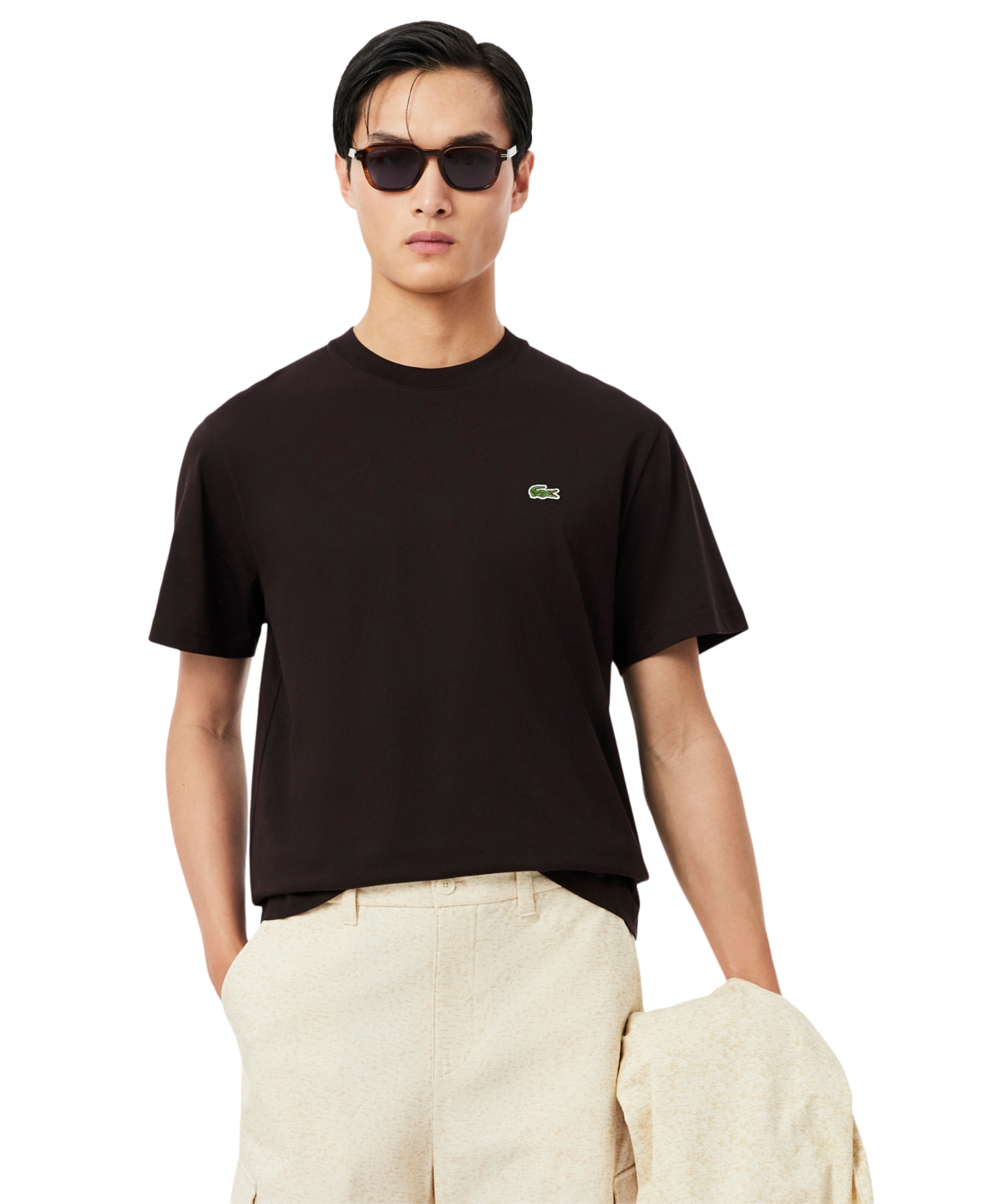 Click here for Lacoste Mens Crewneck T-Shirt - Natural Clair prices