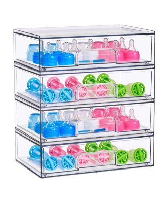 Click here for Sorbus 4 Pack Clear Wide Stackable Pull Out Storag... prices