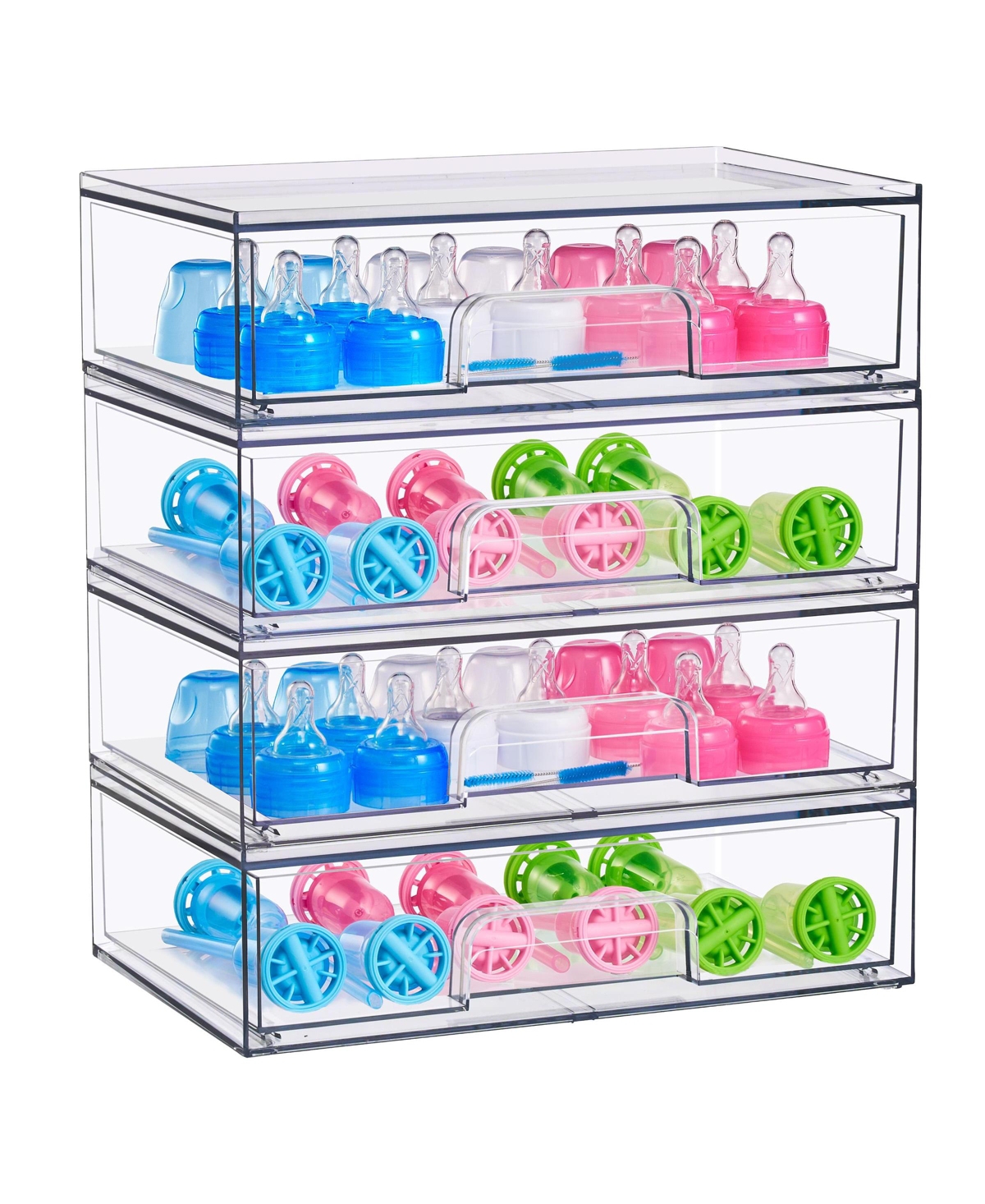 Click here for Sorbus 4 Pack Clear Wide Stackable Pull-Out Storag... prices