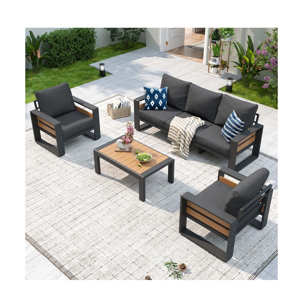 Click here for Aoxun Outdoor Patio Conversation Set Durable Alumi... prices