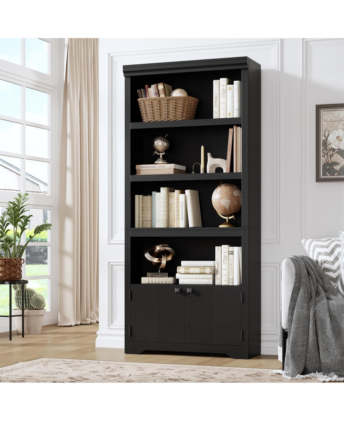 Click here for gaomon 5 Tier Bookshelf Farmhouse Bookcase with 2... prices