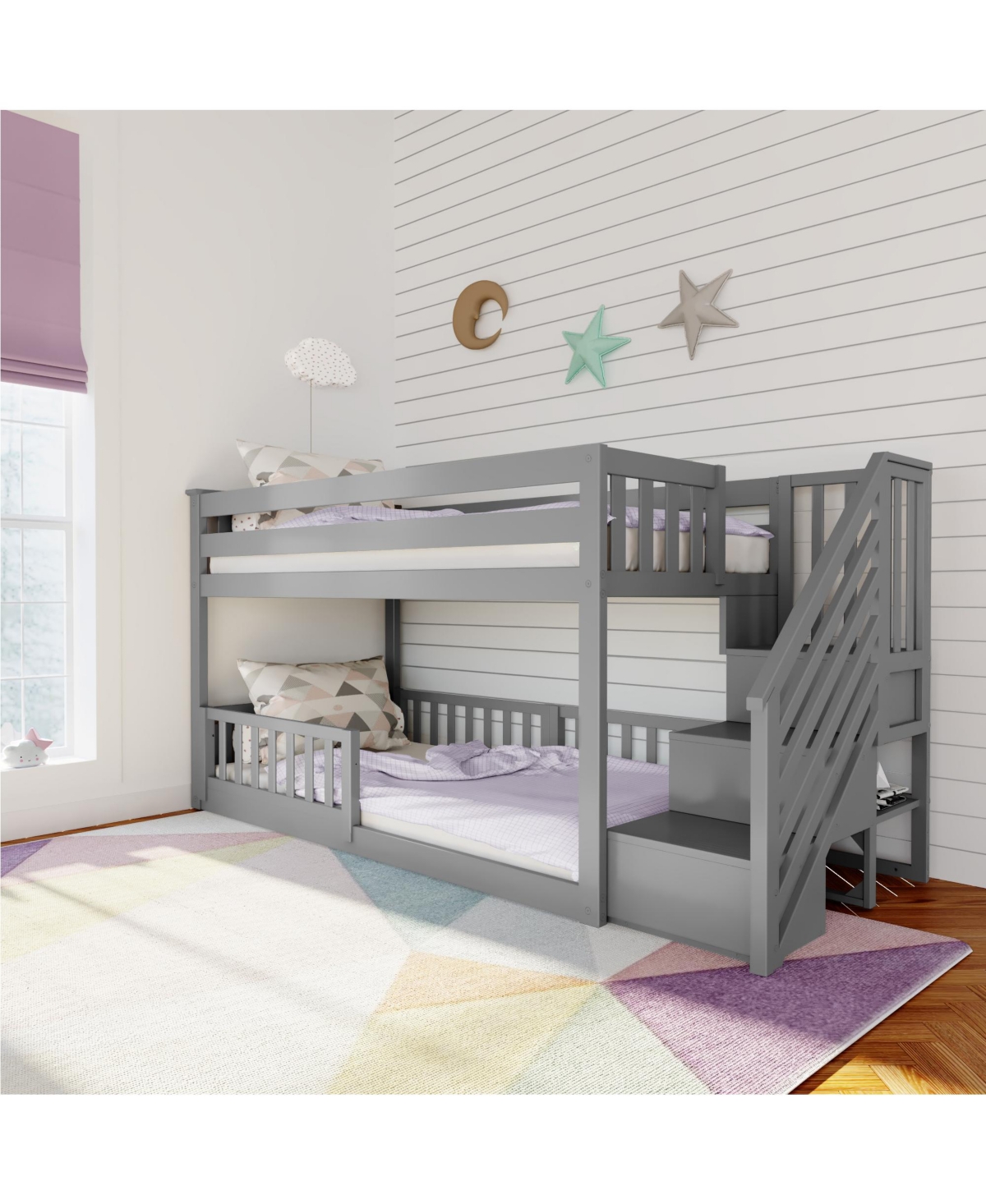 Click here for Max and Lily Low Twin over Twin Bunk with Stairs a... prices