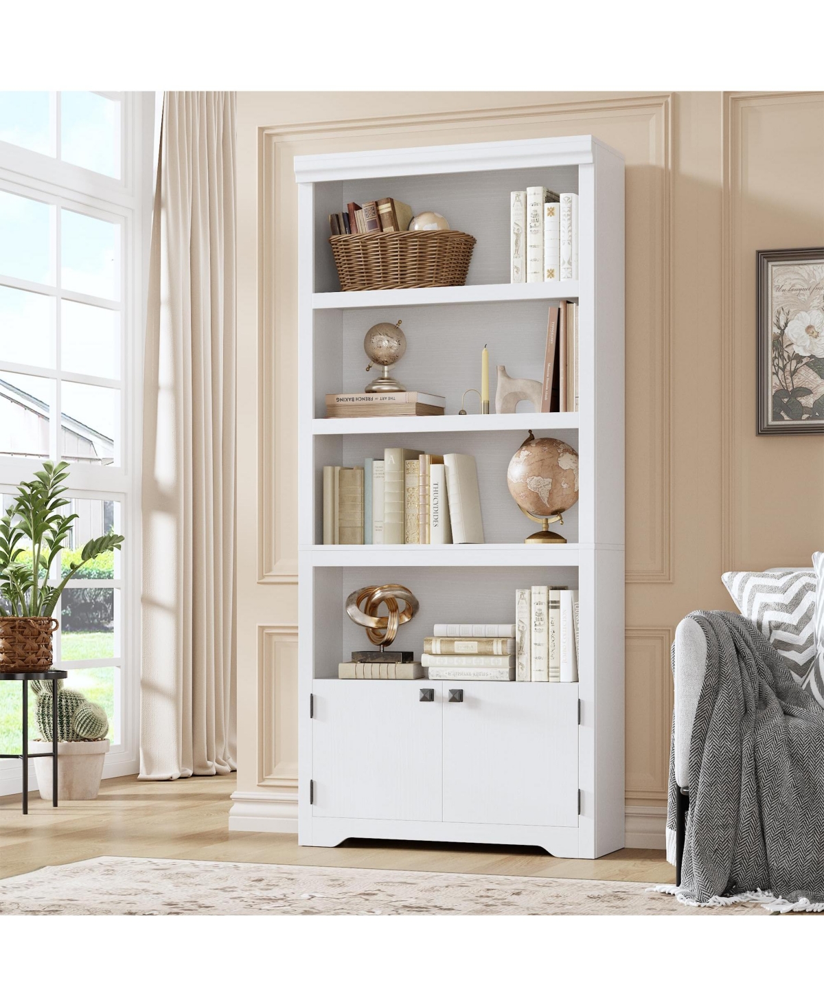 Click here for gaomon 5 Tier Bookshelf Farmhouse Bookcase with 2... prices