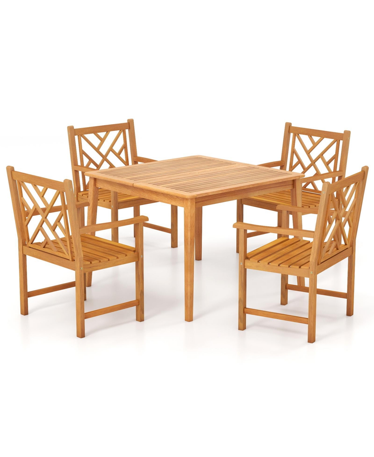 Click here for Slickblue Outdoor Dining Set 5 Piece Wood Square T... prices