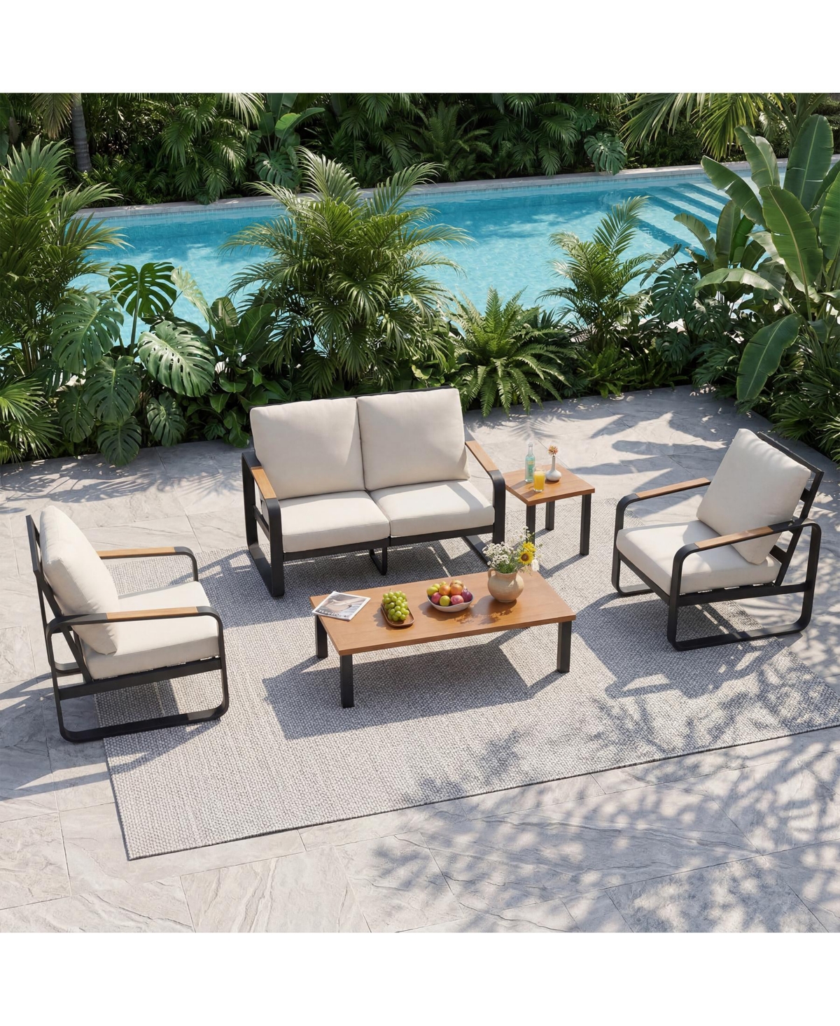 Click here for Tribesigns 5-Piece Outdoor Patio Furniture Set wit... prices