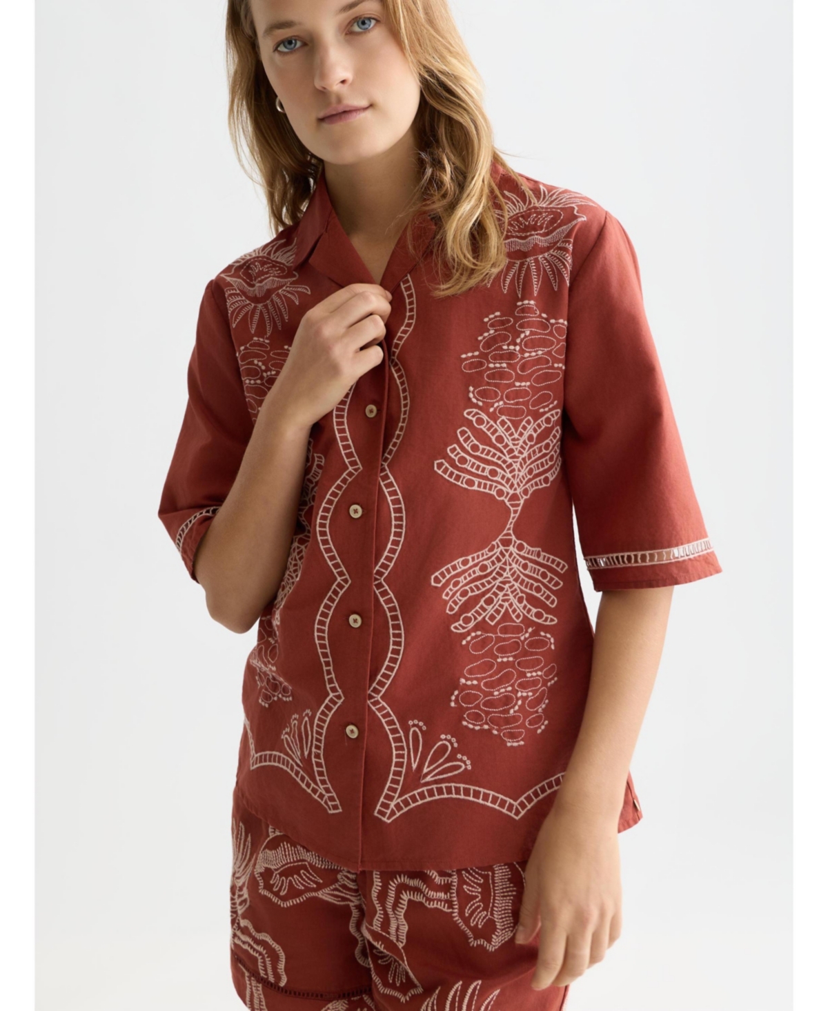 Click here for Scotch & Soda Womens Embroidered Short Sleeved Fit... prices