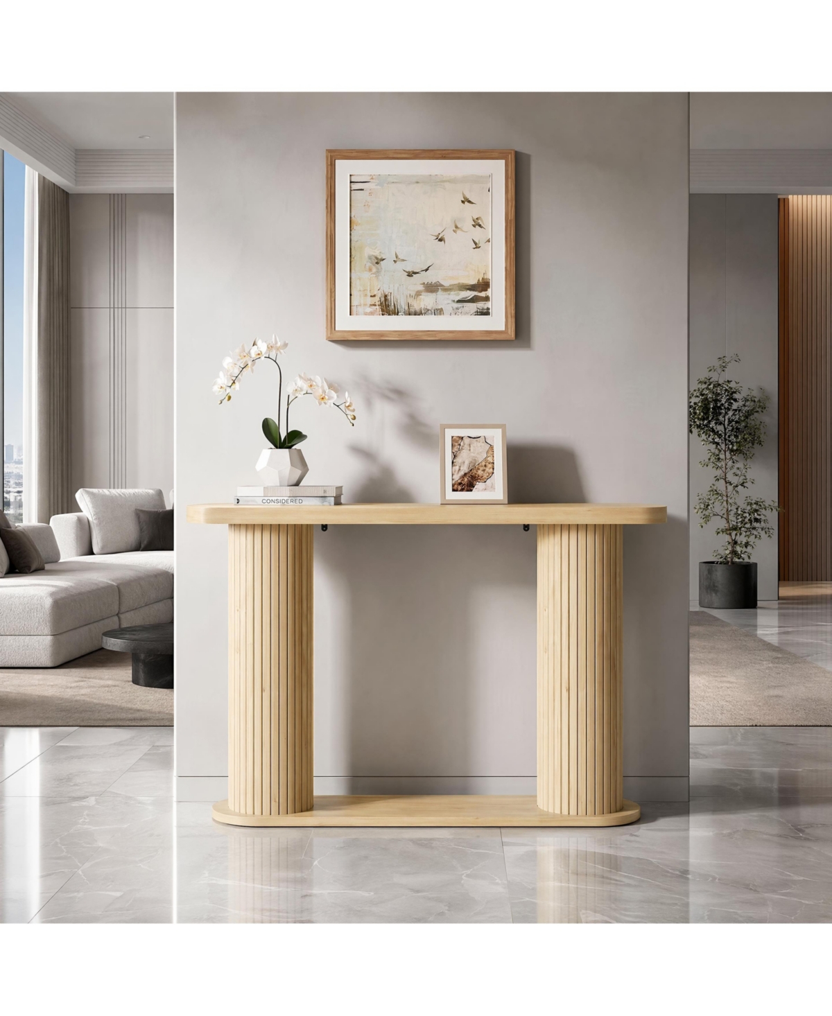 Click here for Gaomon Fluted Console Table  42.5 Inch Narrow Wood... prices