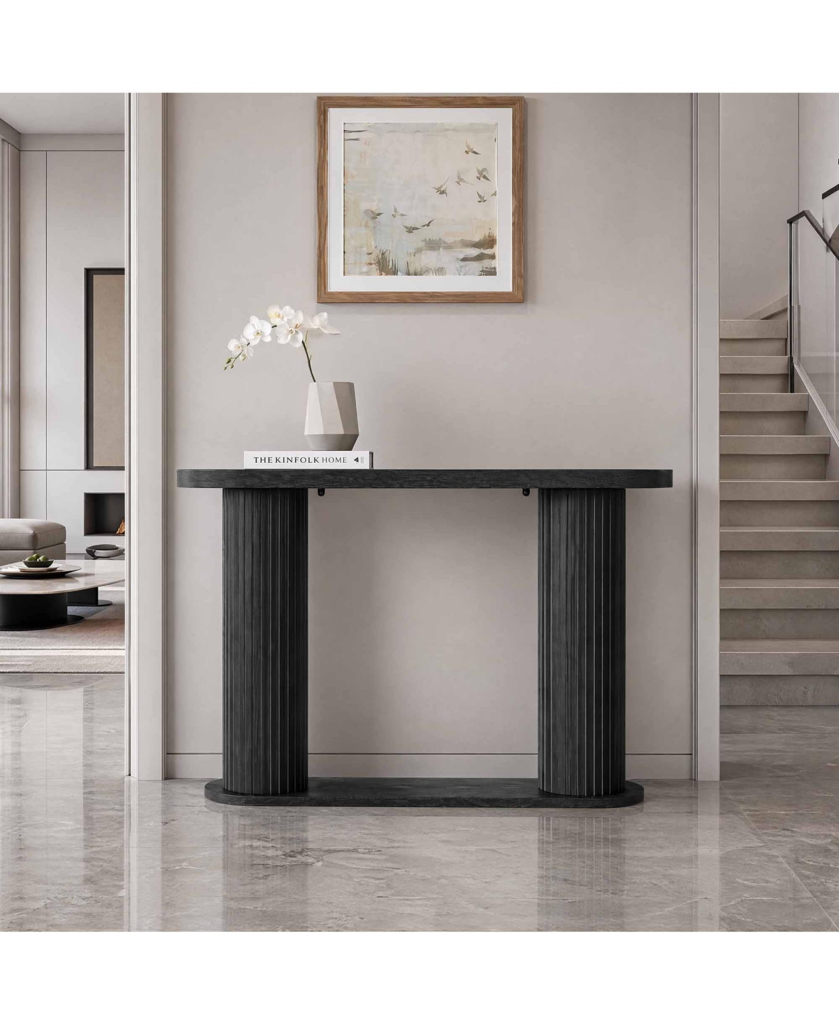 Click here for Gaomon Fluted Console Table  42.5 Inch Narrow Wood... prices