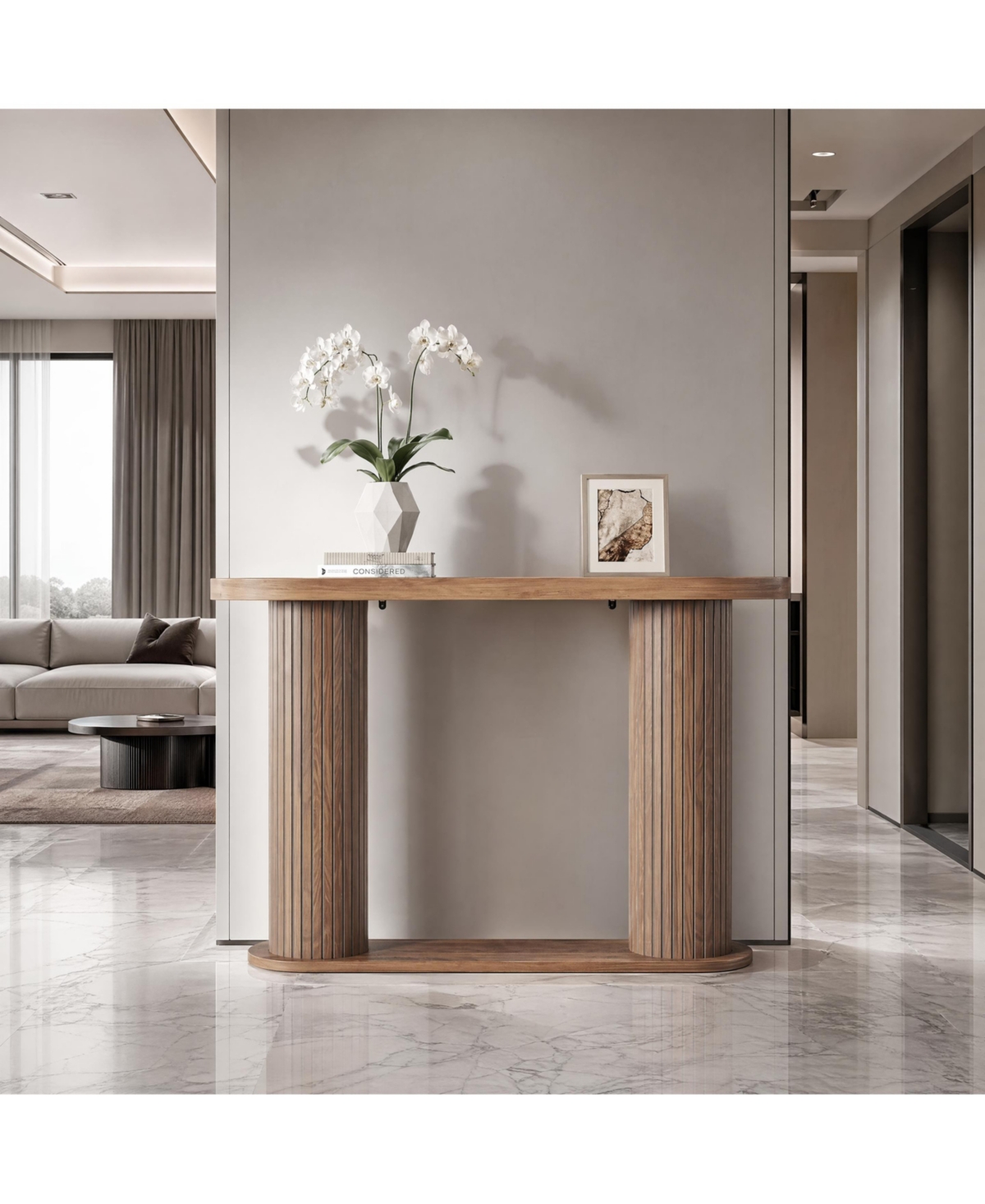 Click here for Gaomon Fluted Console Table  42.5 Inch Narrow Wood... prices