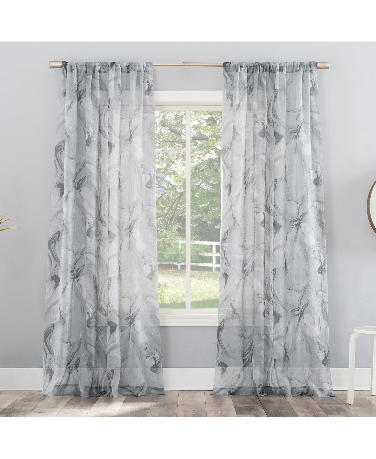 Click here for Cristo Crushed Sheer Voile Rod Pocket Curtain Pane... prices