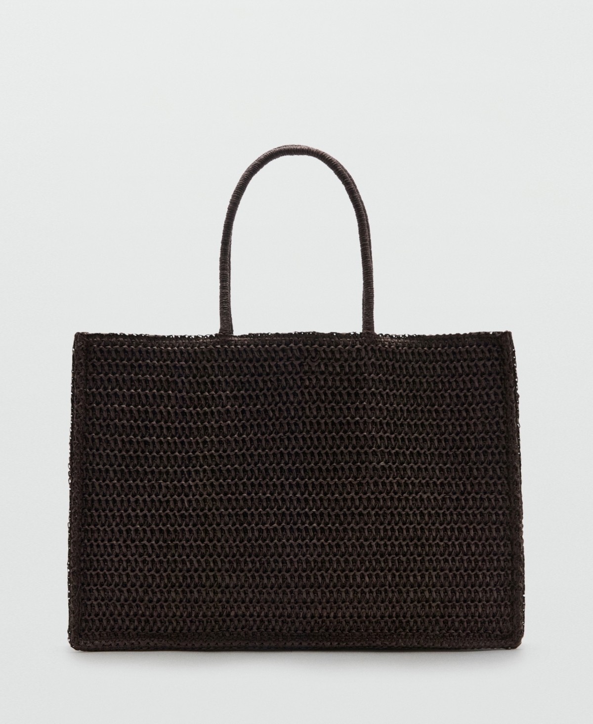 Click here for Mango Womens Natural-Fiber Tote Bag - Chocolate prices