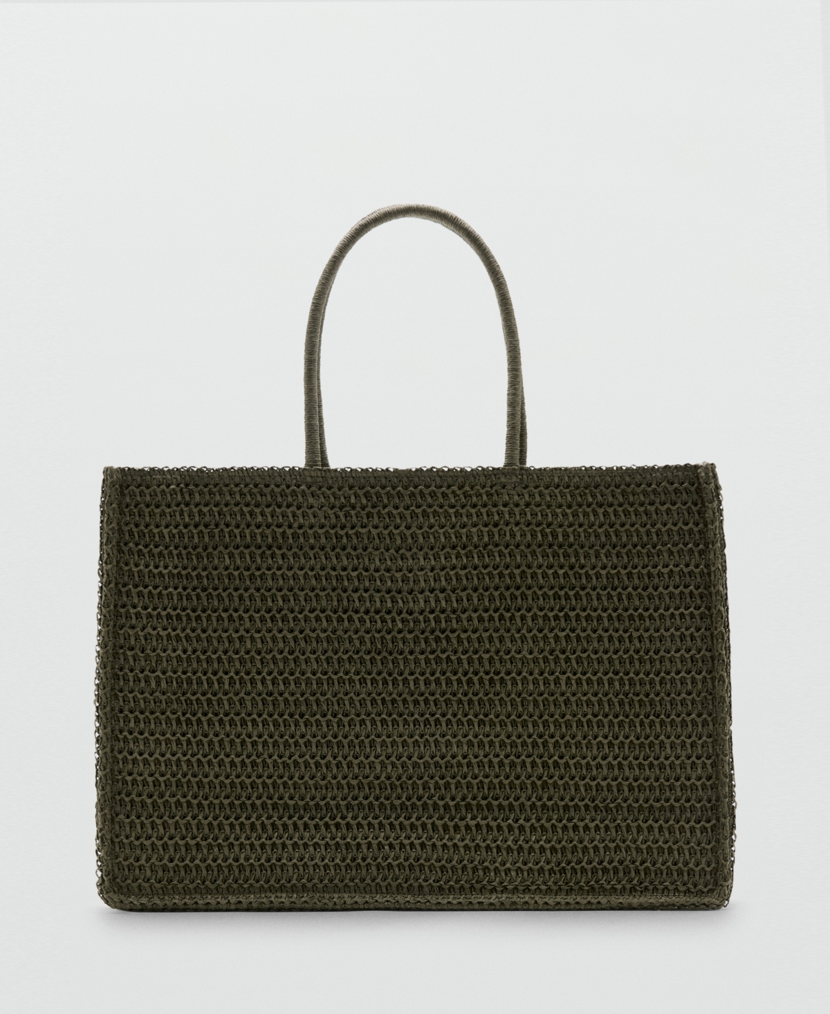 Click here for Mango Womens Natural-Fiber Tote Bag - Khaki prices