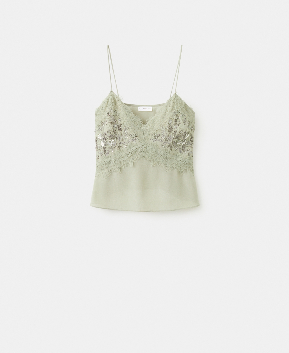 Click here for Mango Womens Embroidered Appliques Top - Green prices