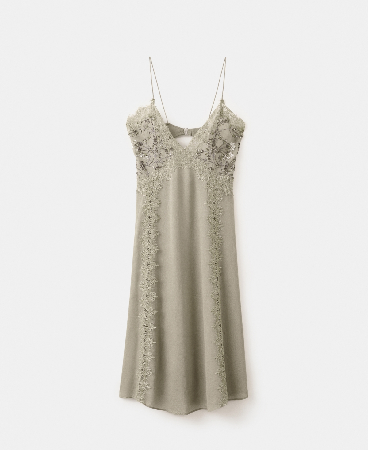 Click here for Mango Womens Embroidered Detail Dress - Pastel Gre... prices