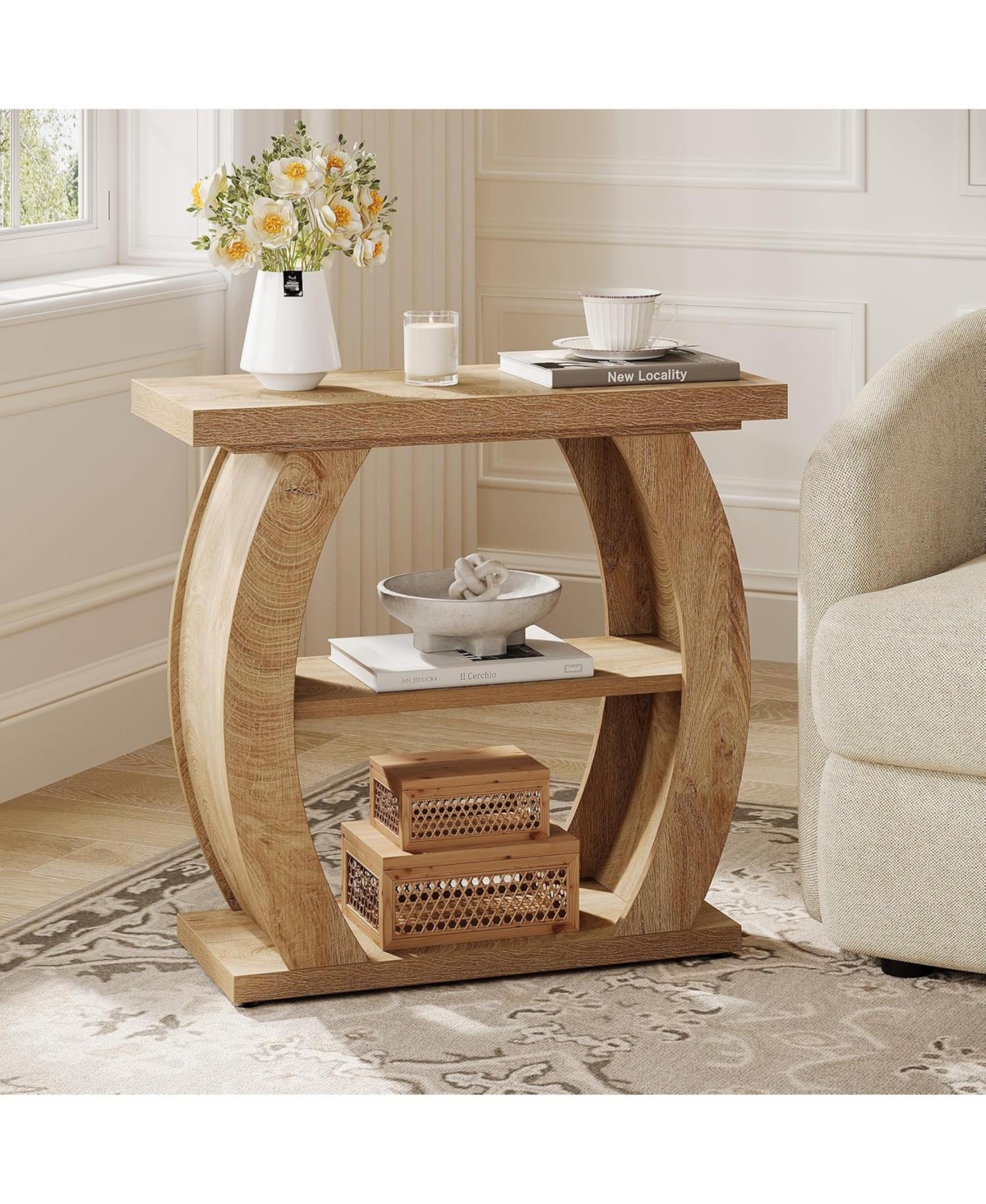 Click here for Tribesigns 3-Tier Side Table with Curved Frame  Fa... prices