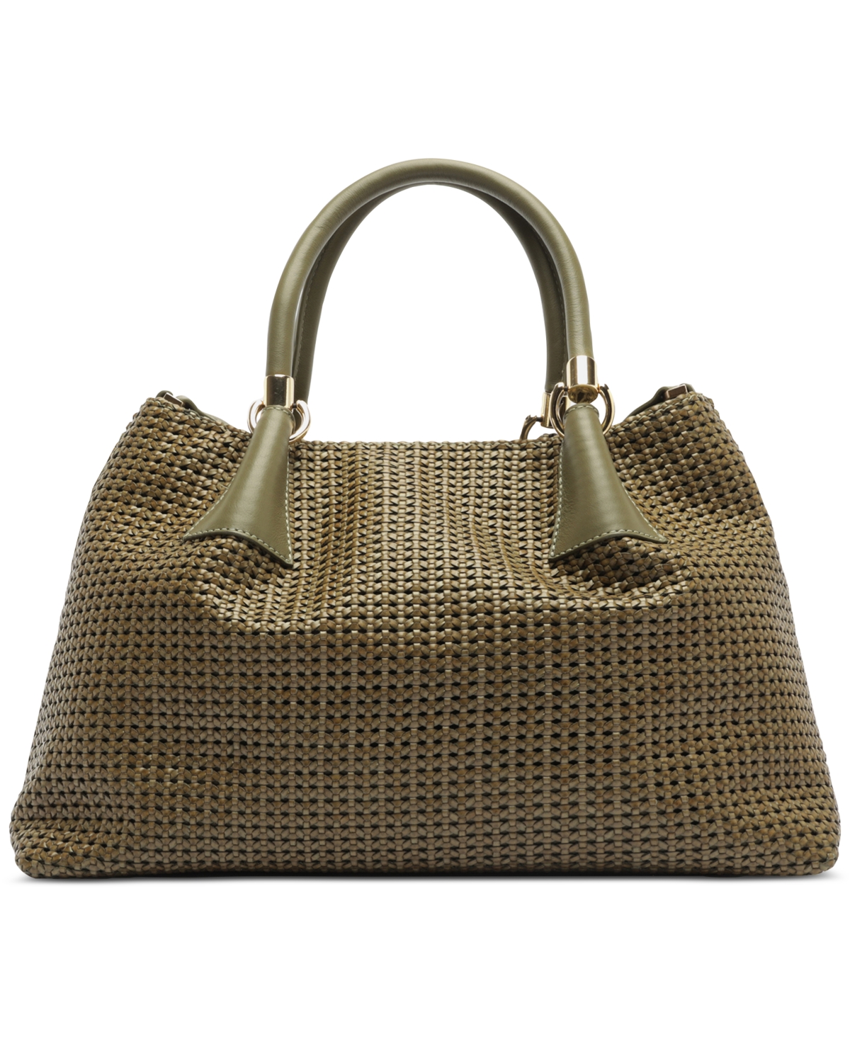 Click here for Arezzo Eva Small Leather Tote Handbag - Military G... prices