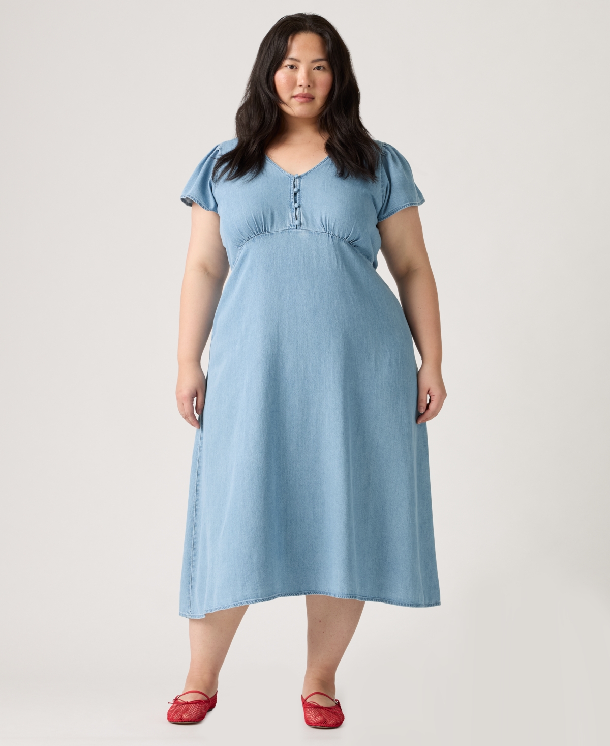 Click here for Levis Plus Size Lilith Short-Sleeve Midi Dress - H... prices