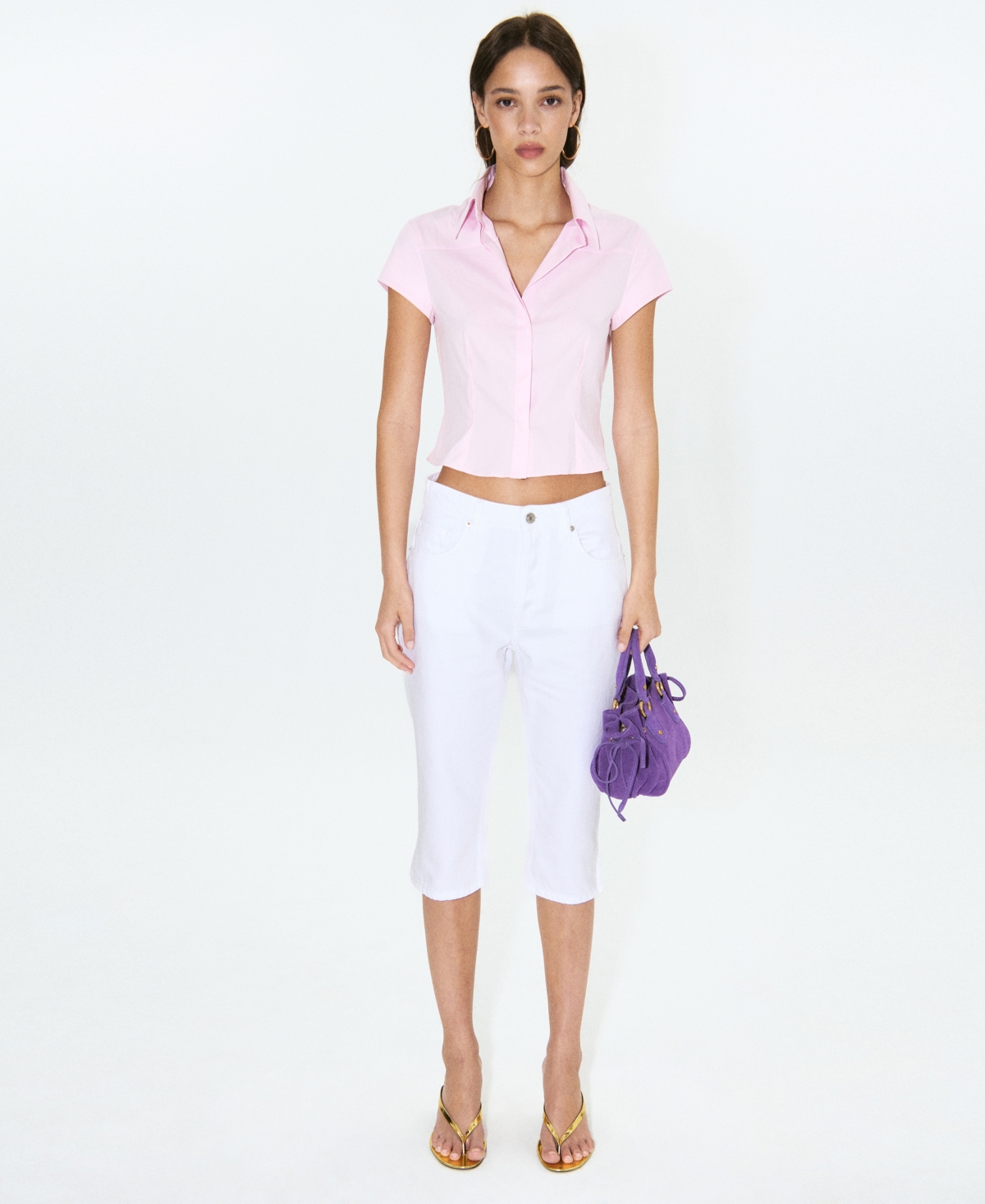 Click here for Mango Womens Fitted Cotton Shirt - Light Pink prices