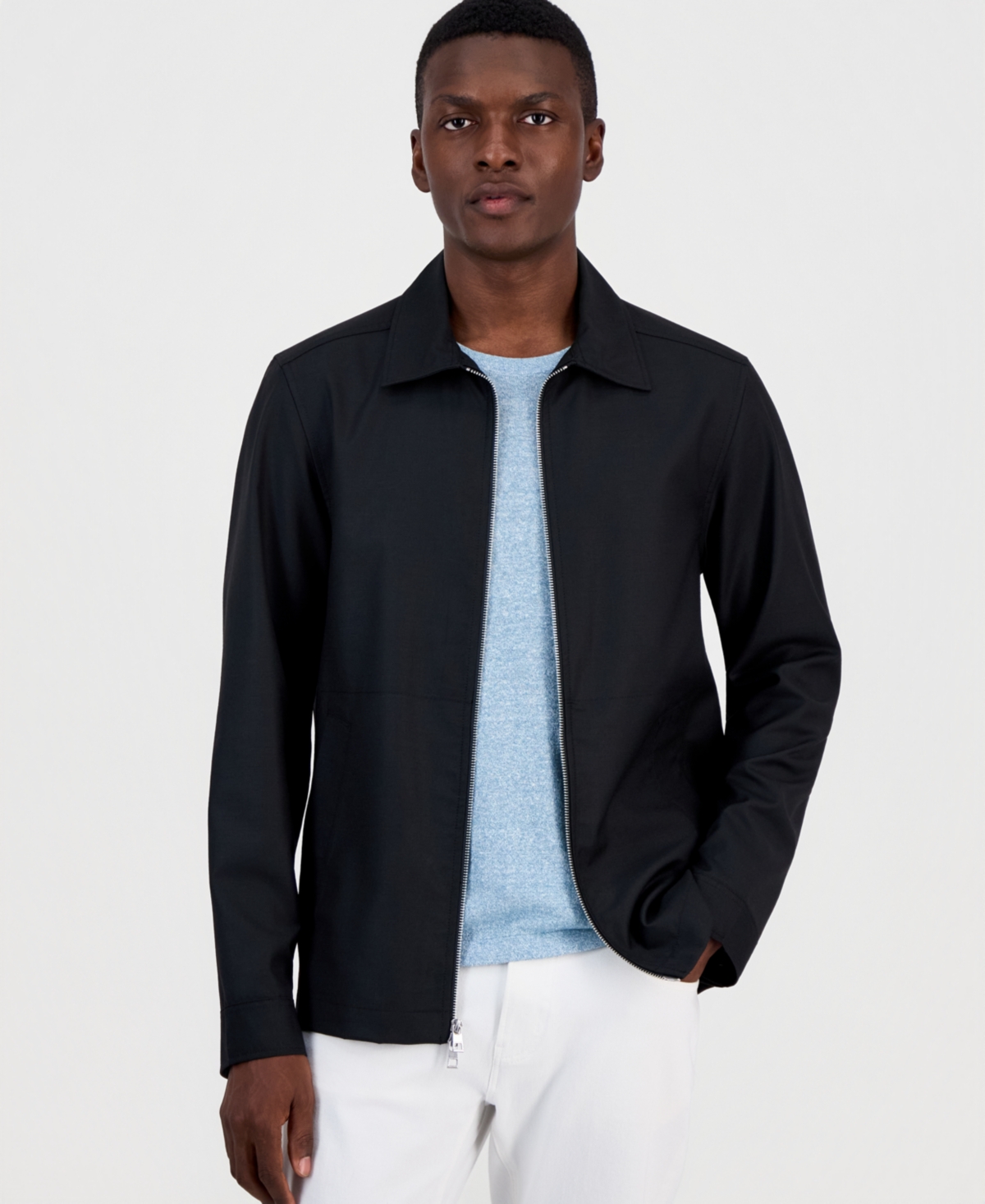 Click here for Michael Kors Mens Tech Zip-Up Shirt Jacket - BLACK prices
