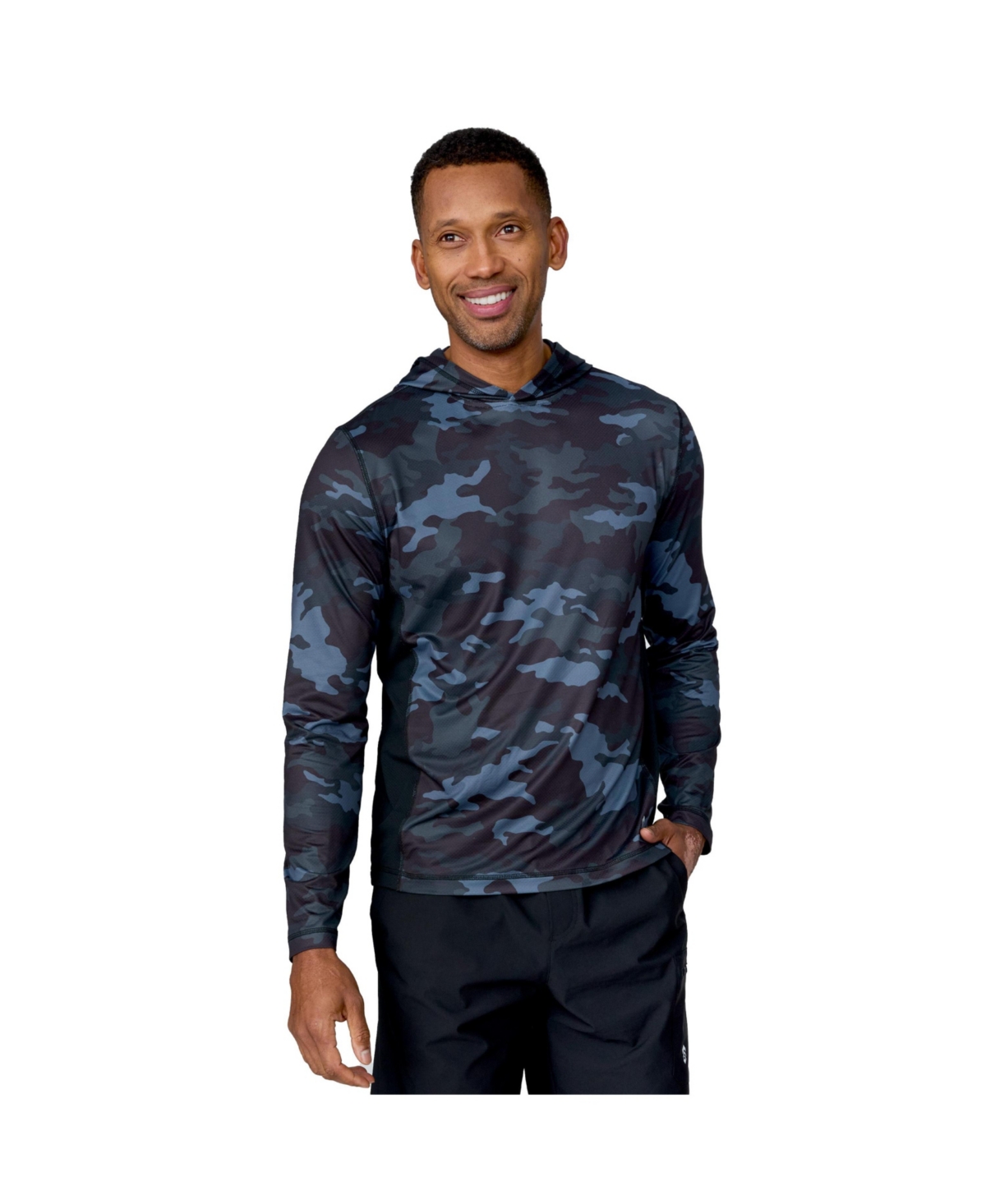 Click here for Free Country Mens SunFree Upf Printed Hoodie - Bla... prices