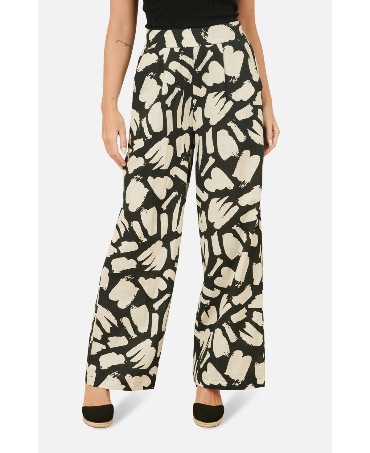 Click here for Yumi Womens High Waisted Printed Wide Leg Trousers... prices