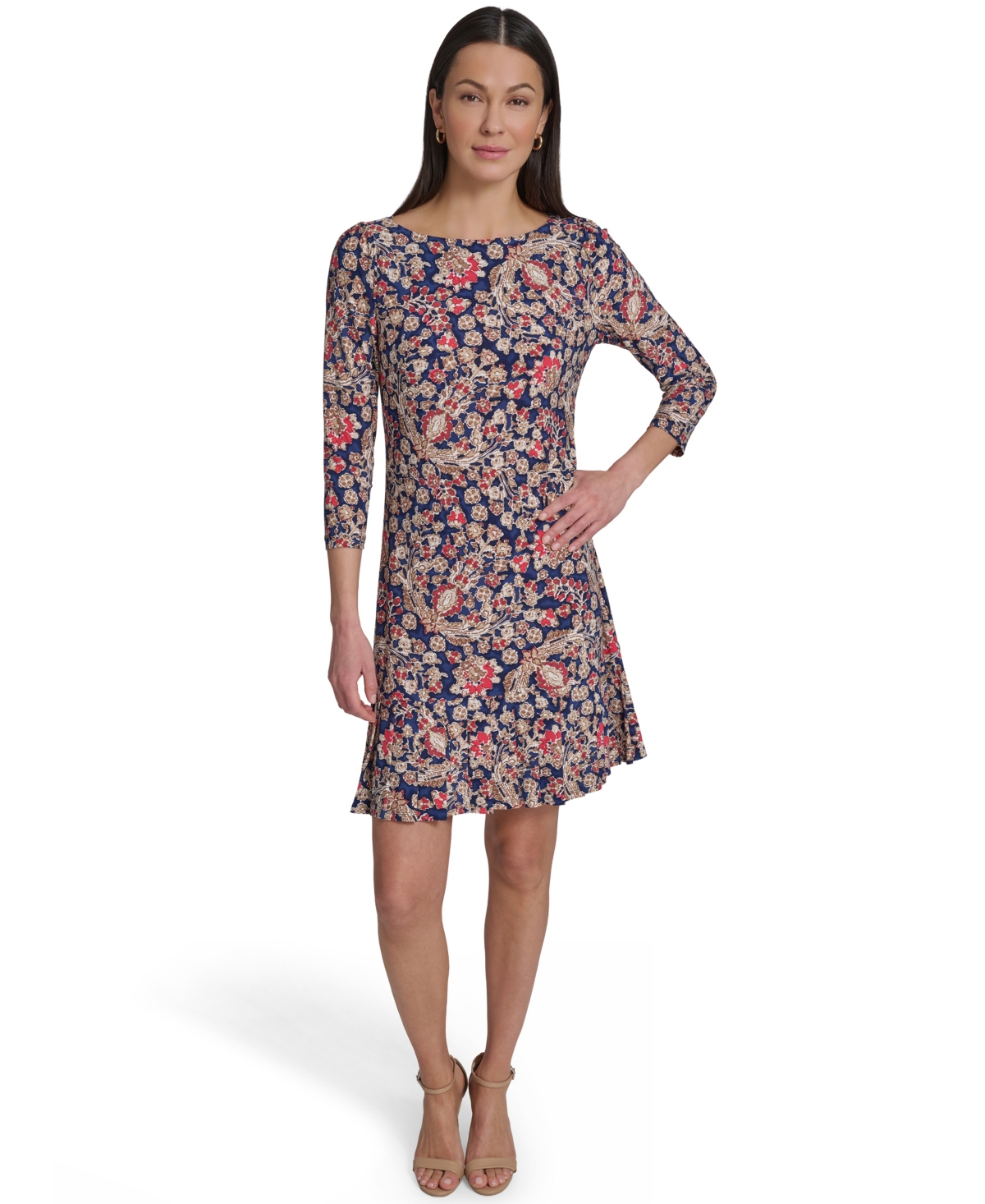 Click here for Tommy Hilfiger Womens Boat Neck Pleated Hem Dress... prices