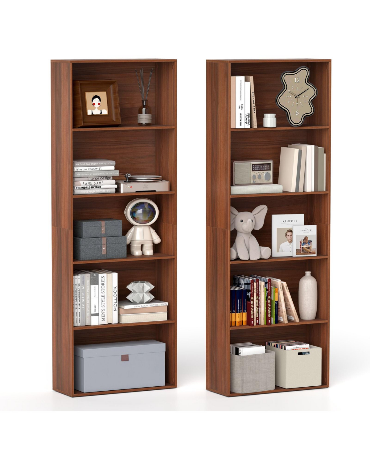 Click here for Gymax 2PCS 5-Tier Freestanding Open Bookshelf w/2... prices