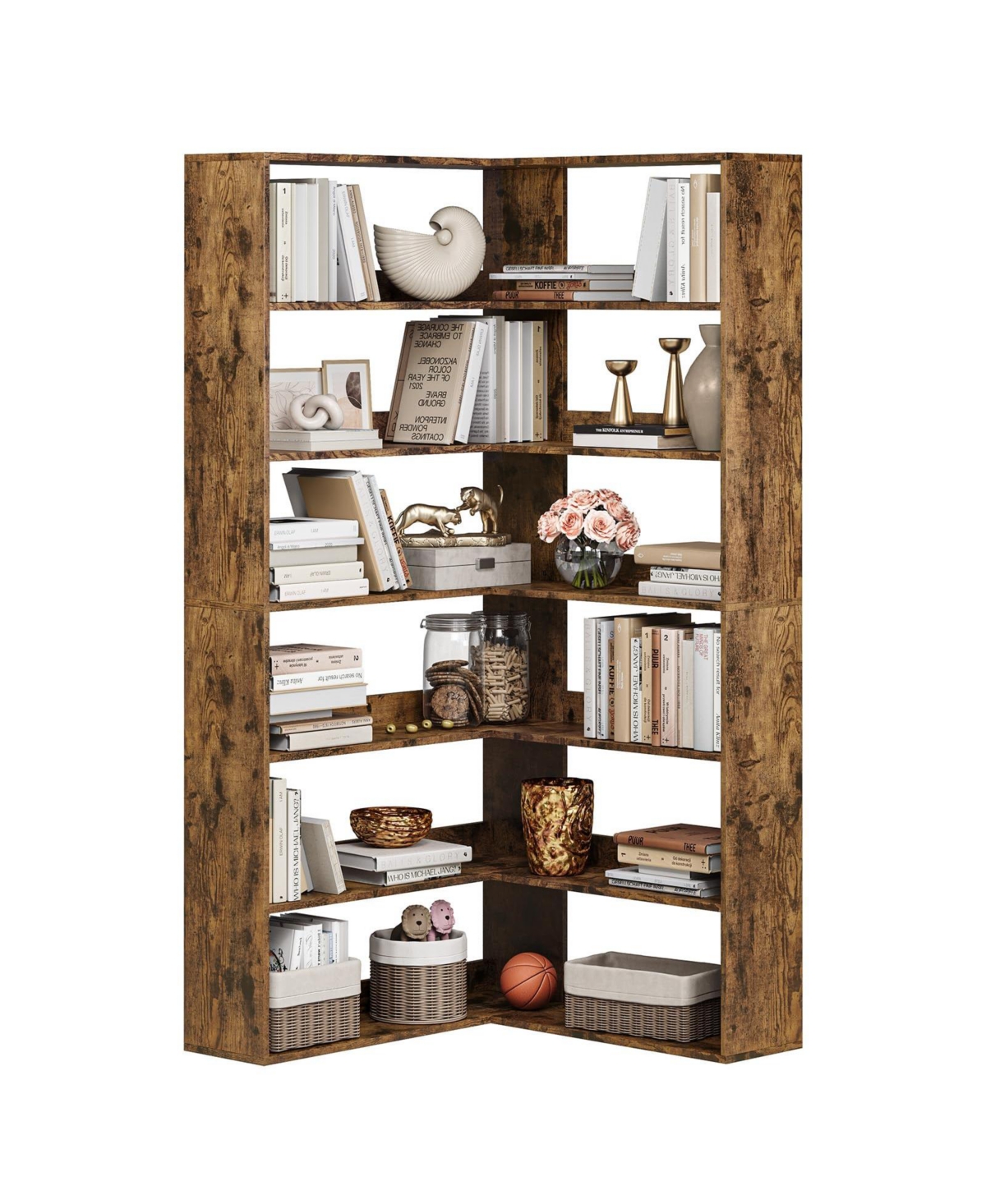 Click here for gaomon Farmhouse 6-Tier L-Shaped Corner Bookshelf... prices