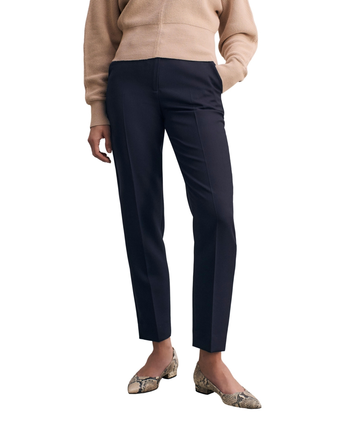 Click here for The Fold Womens Tavira Wool Pants - Navy prices