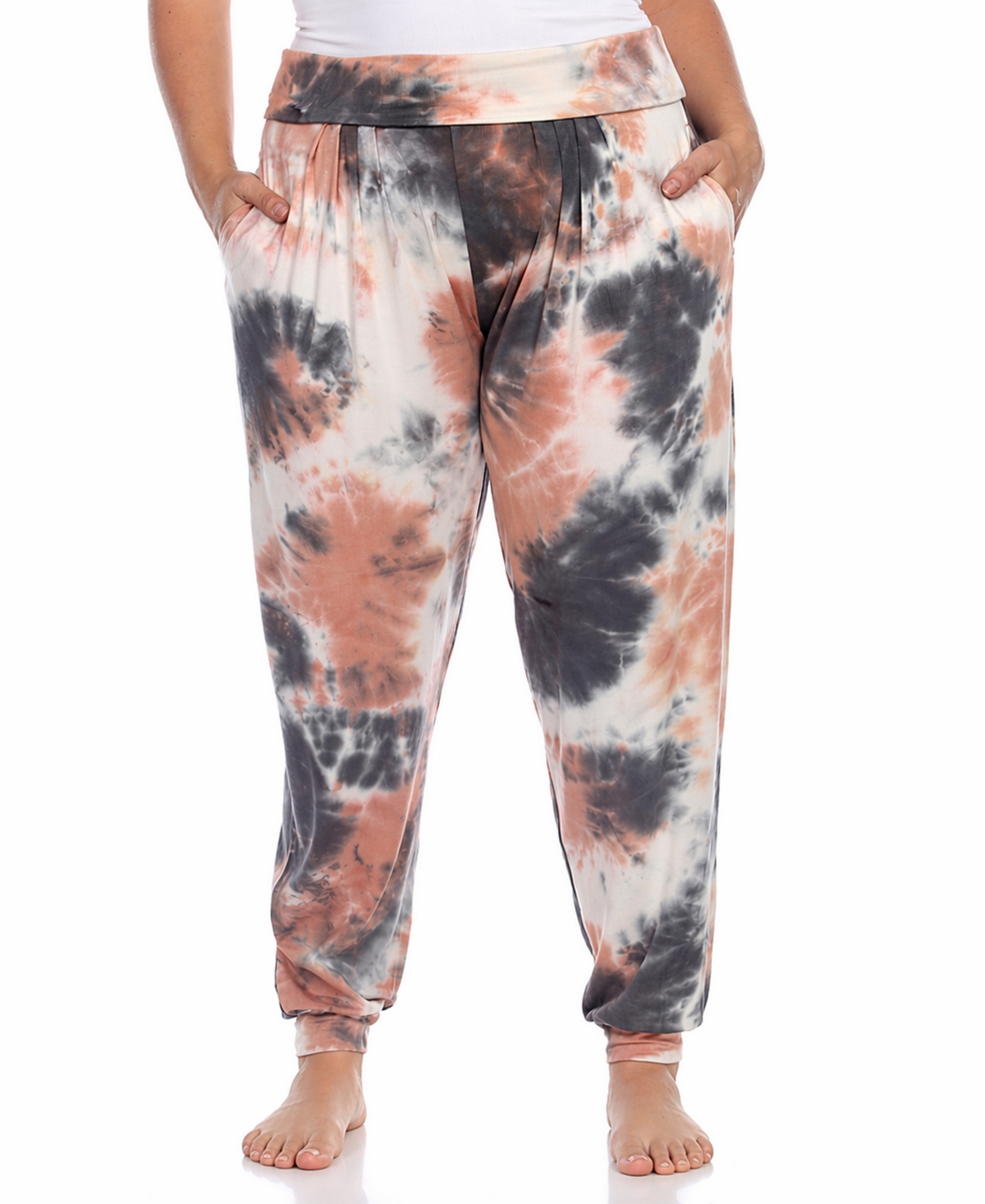 Click here for White Mark Plus Size Tie Dye Lounge Jogger Pants -... prices