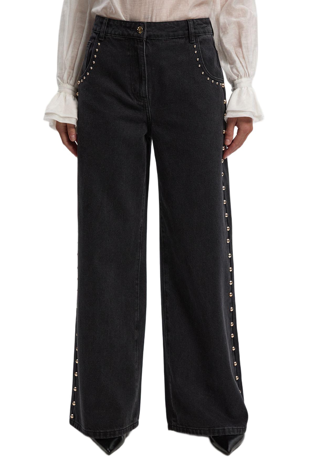 Click here for Karen Millen Womens Denim Studded Wide Leg Jeans -... prices
