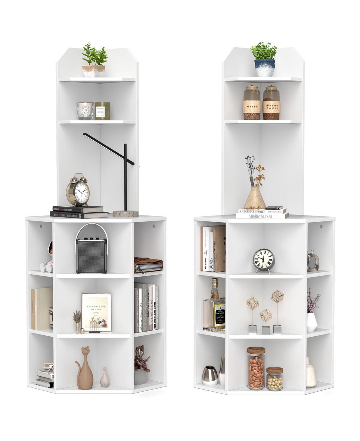 Click here for Gymax Set Of 2 6 Tier Corner Shelf 63 Inch Tall Co... prices