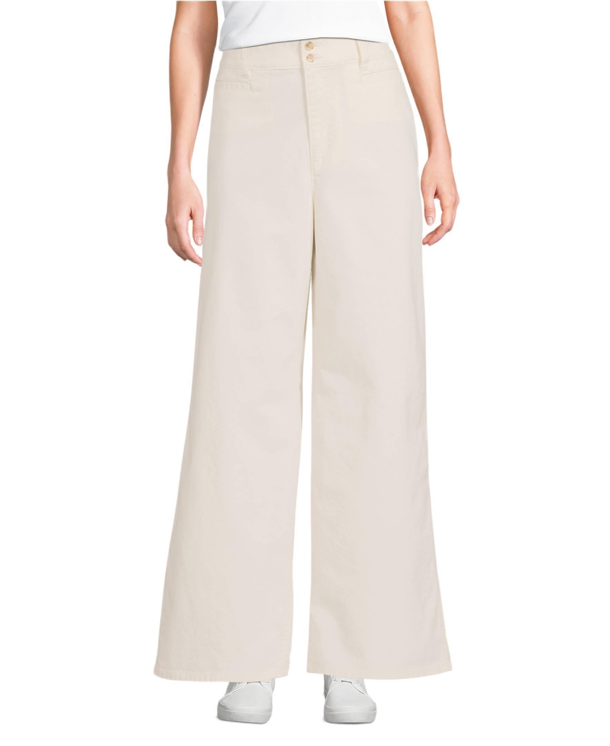 Click here for Lands End Womens Stretch Canvas High Rise Wide Leg... prices