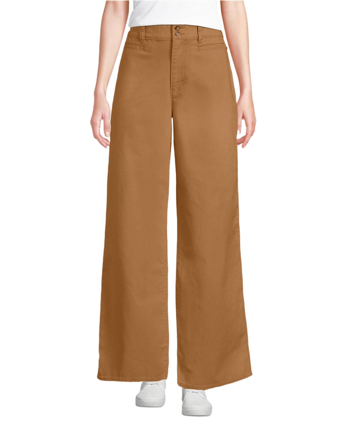 Click here for Lands End Womens Stretch Canvas High Rise Wide Leg... prices